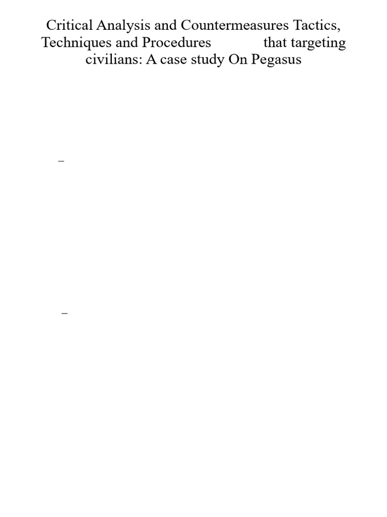 Case Study Pegasus | PDF | Computer Security | Security