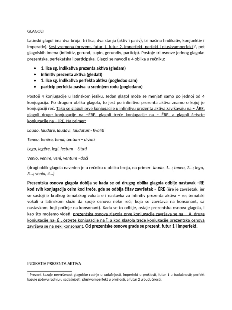 Indikativ Prezenta Aktiva Druga Ili - o Deklinacija | PDF