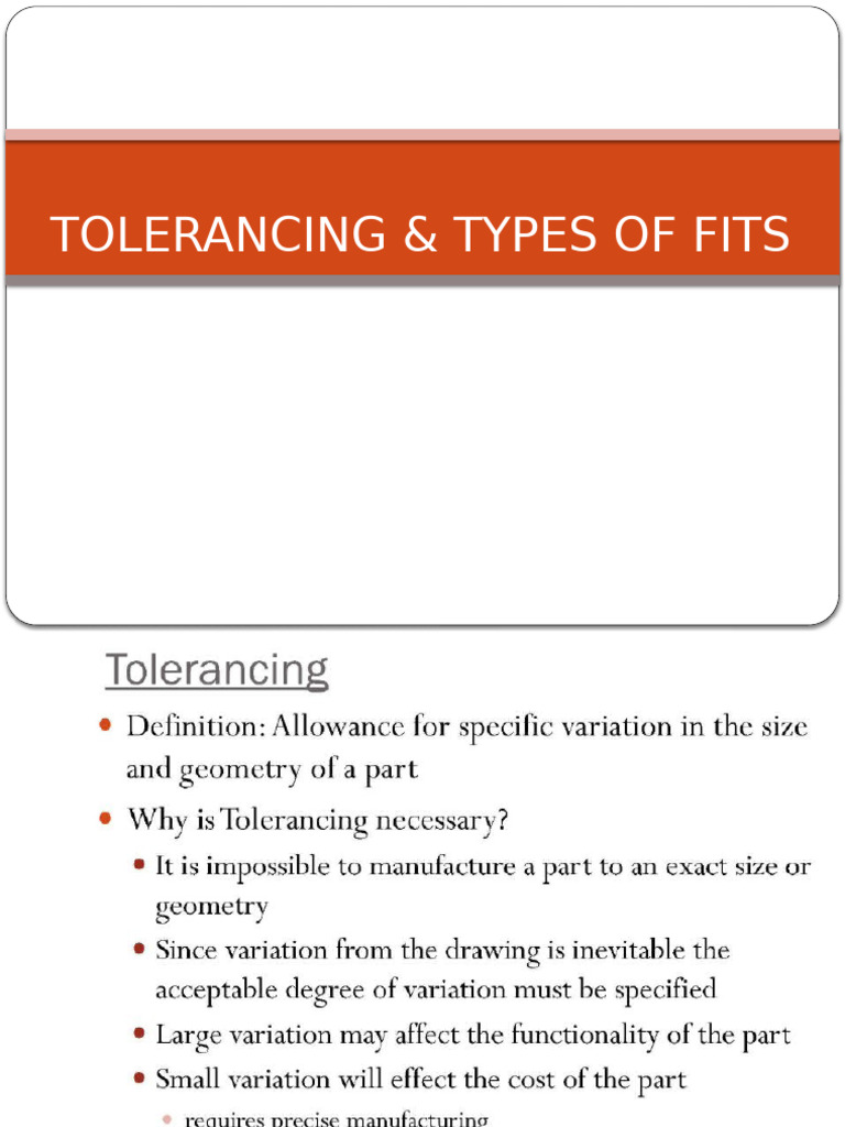 Lec Week 12 - Tolerancing & Types of Fits - Tagged | PDF | Engineering ...