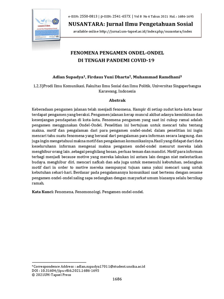 Fenomena Pengamen Ondel Ondel DI Tengah | PDF | Seni