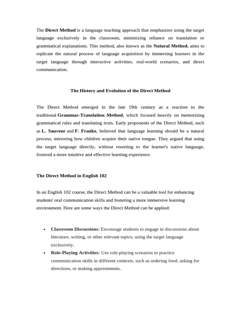 Direct Method English 102 | PDF | Second Language | Language Education