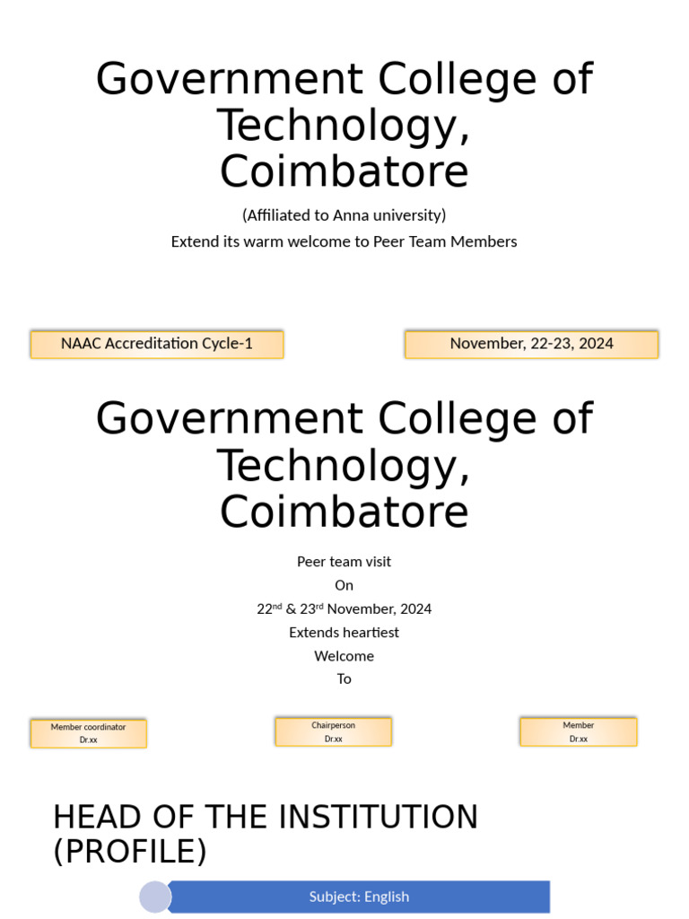 GCT Coimbatore NAAC Accreditation 2024 | PDF | Mentorship