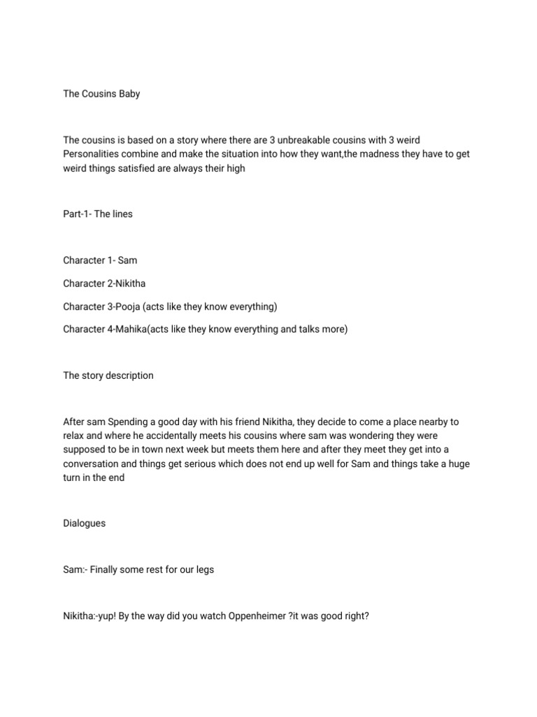 The Cousins Script | PDF