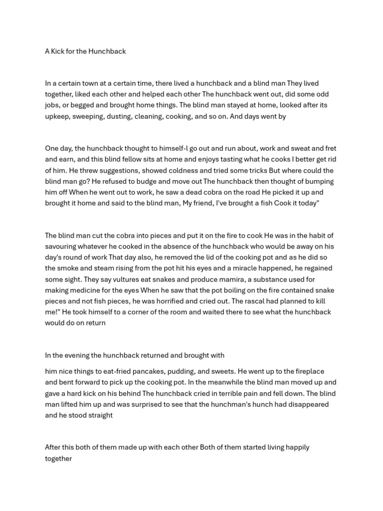 Sushant - A Kick For The Hunchback | PDF | Home & Garden