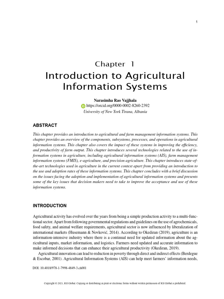 Introduction To Agricultural Information | PDF | Agriculture | Self ...