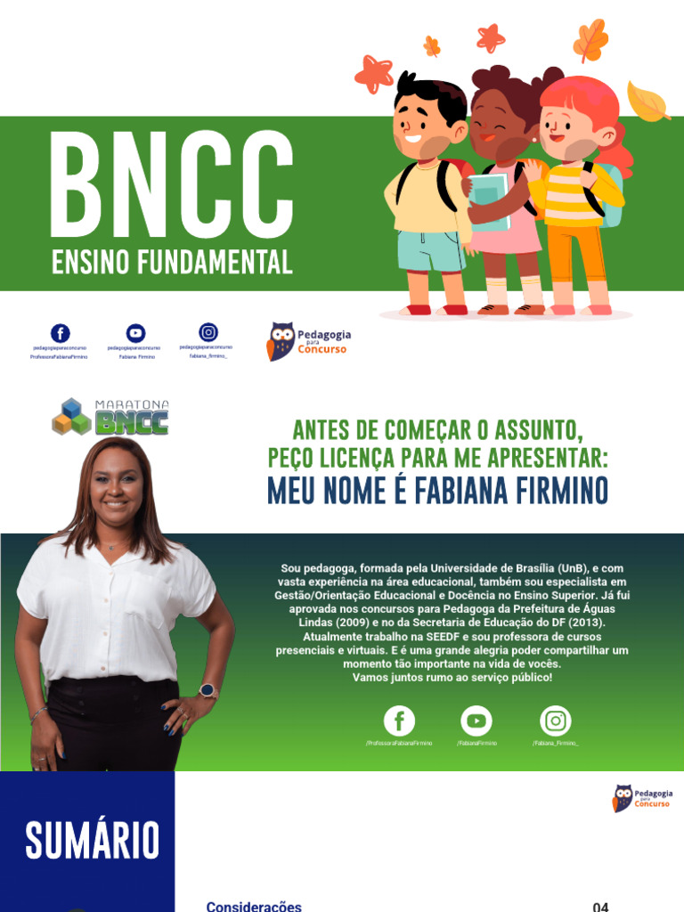 Slides Aula 3 BNCC Ensino Fundamental Aluno | PDF | Pedagogia | Science