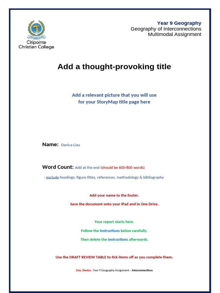 2024 Sem 1 Y9 REPORT TEMPLATE | PDF | Information | Child Labour