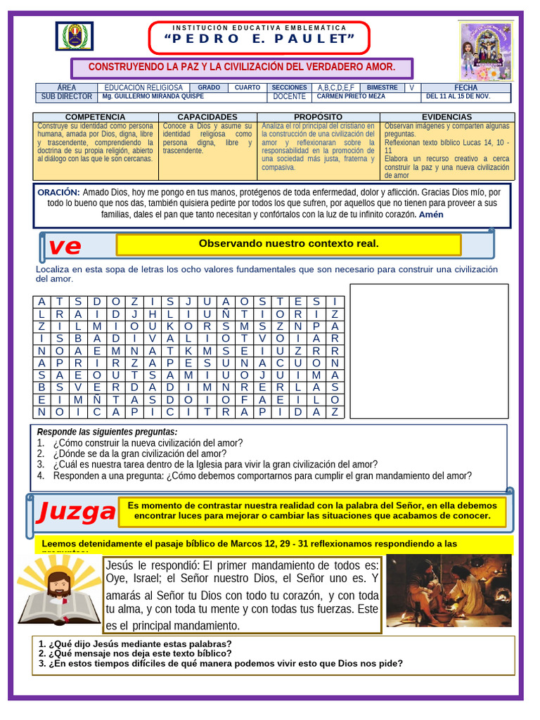 FICHA 33 La Civilización Del Amor | PDF | Amor | Compasión