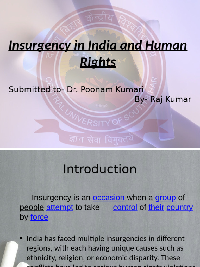 Insurgency in India and Human Rights Presentation | PDF | Human Rights ...