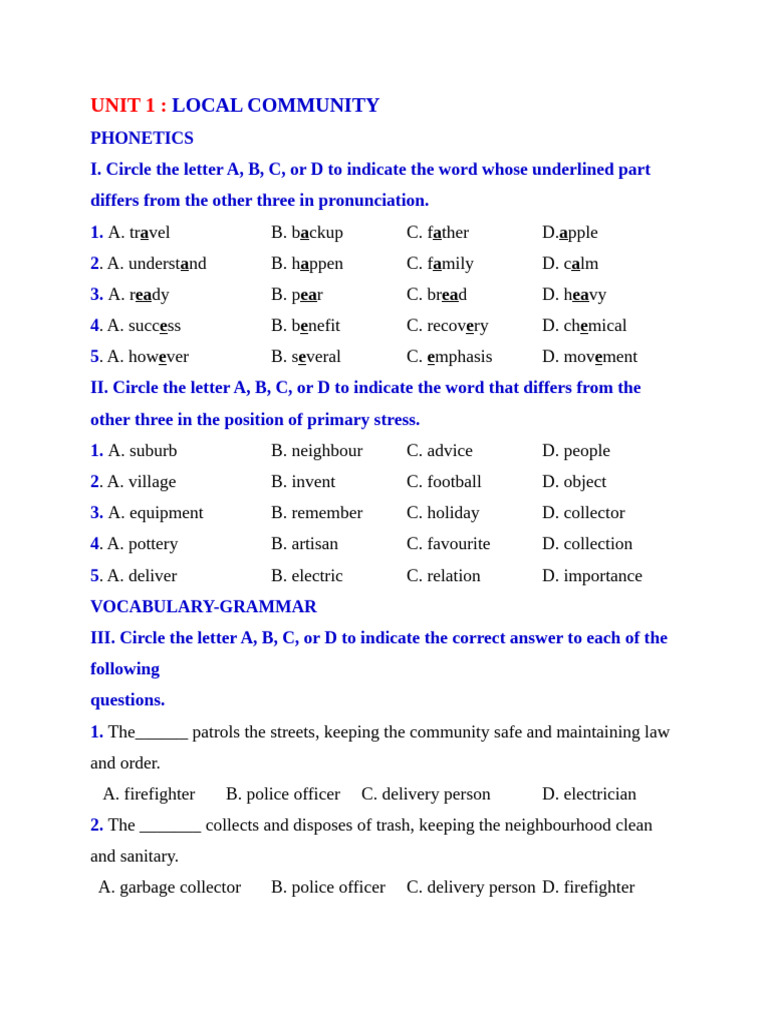 English Phonetics & Grammar Quiz | PDF | Efficient Energy Use | Waste