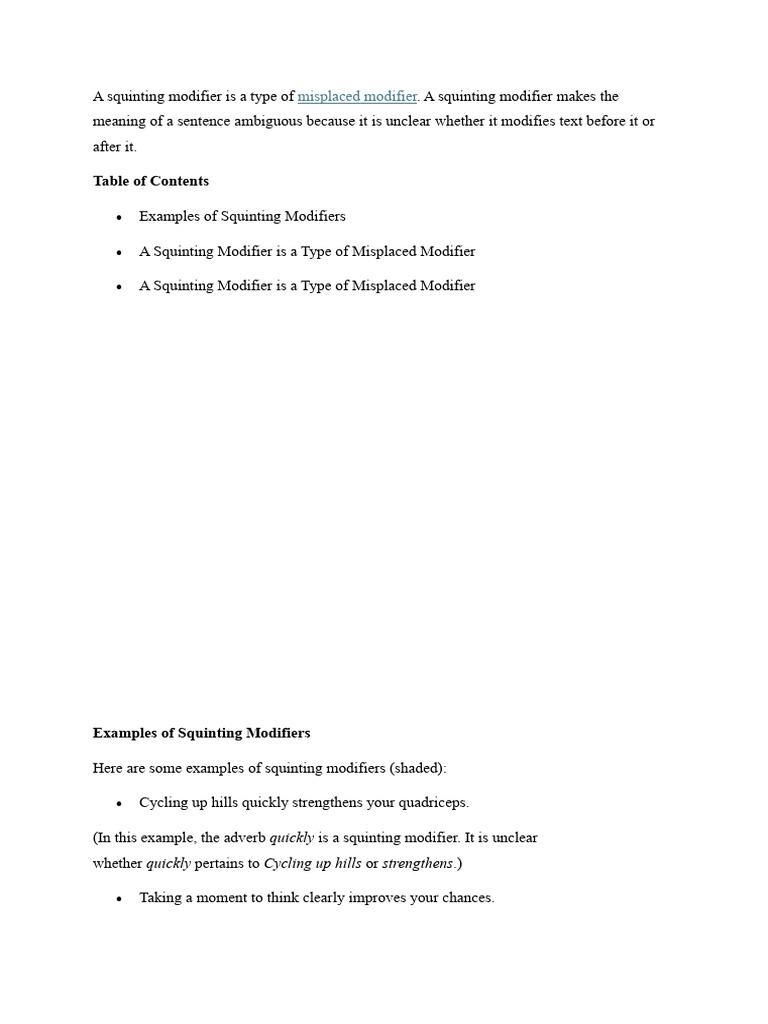 Understanding Squinting Modifiers | PDF | Linguistic Morphology | Semantic Units