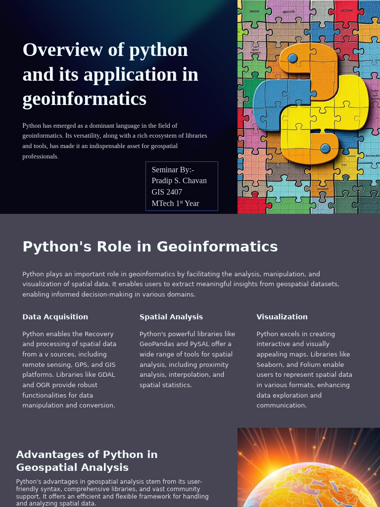 Pradip Python-PPT-Geoinformatics (Pradip) | PDF | Geographic Information System | Spatial Analysis