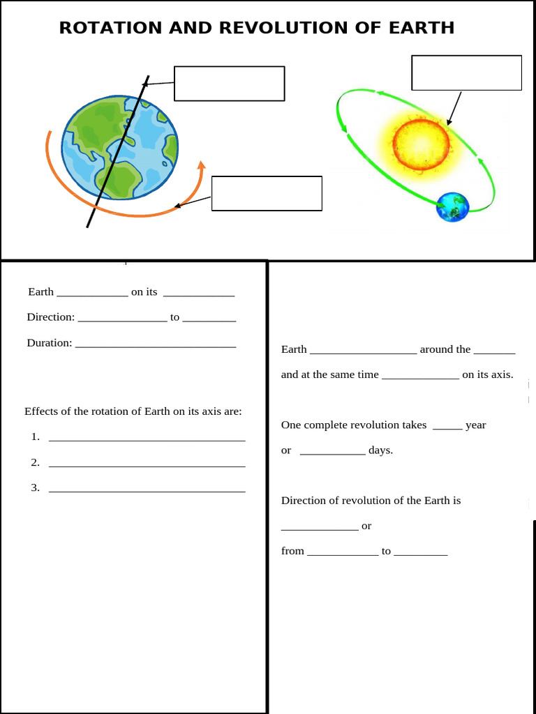 Earth Rotation and Revolution Worksheet | PDF | Technology & Engineering