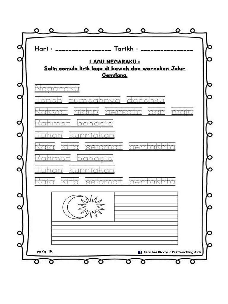 Lembaran 5 Lagu Negaraku | PDF