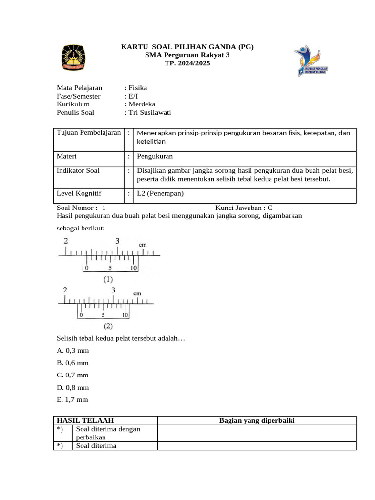 Kartu Soal PG Fase e | PDF