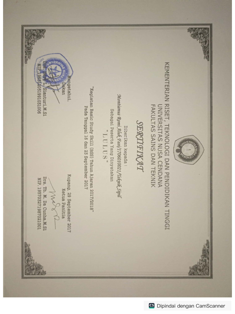 Sertifikat BSS | PDF