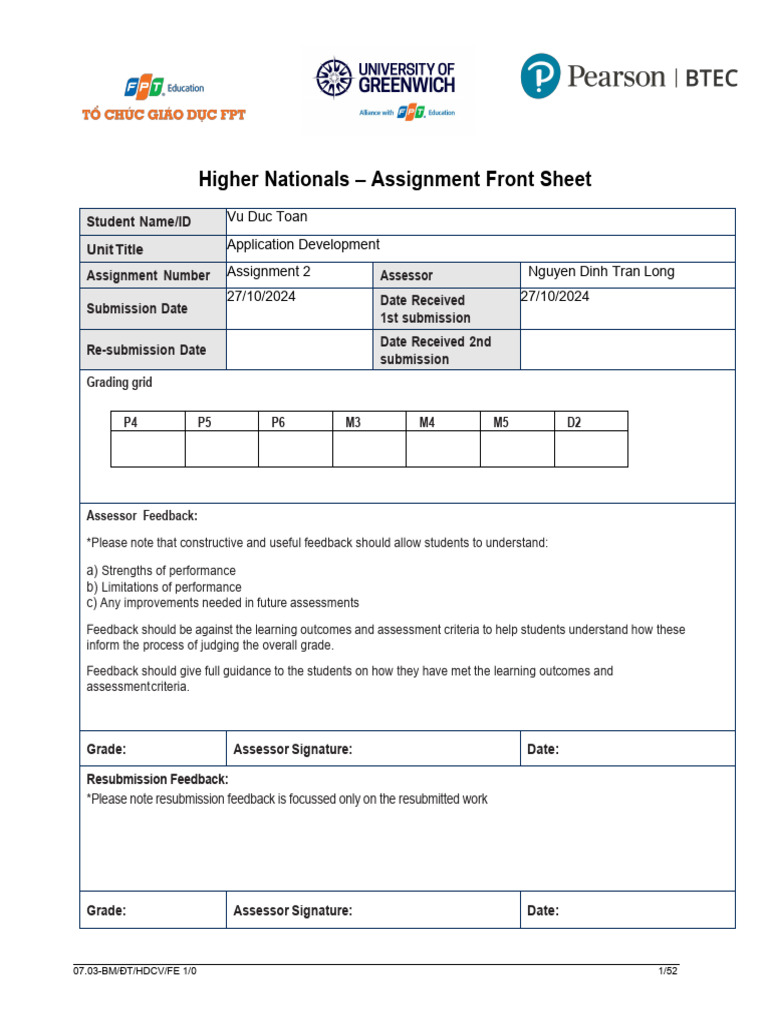 1670 Assignment2 Frontsheet | PDF | Usability | Databases