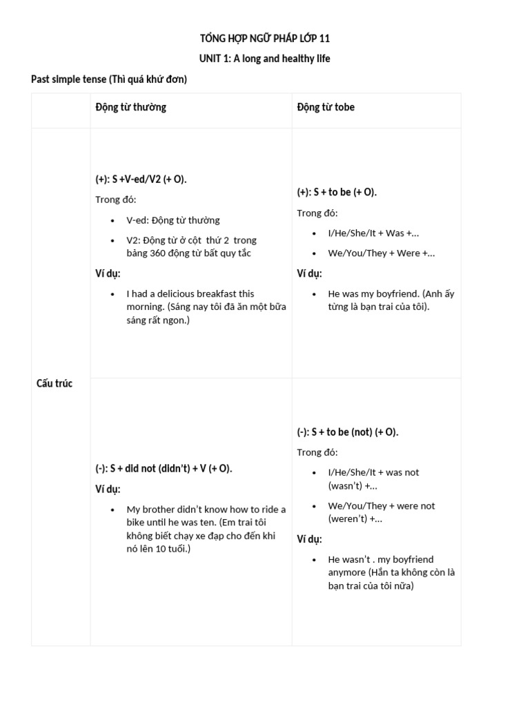 T NG H P NG Pháp L P 11 | PDF