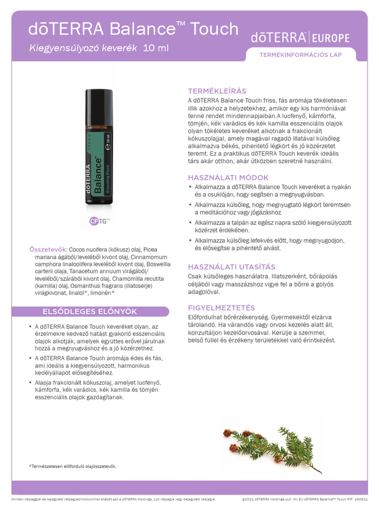 Doterra Balance Touch Oil | PDF
