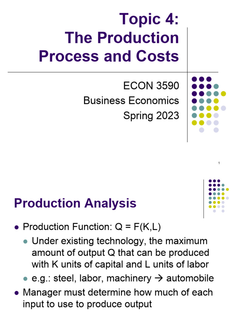 Production Process and Cost Analysis | PDF | Production Function ...