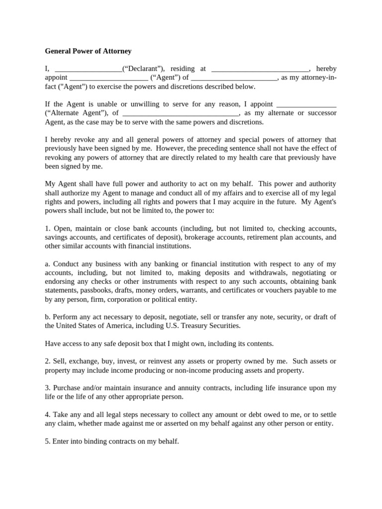 gpoa | PDF | Securities (Finance) | Power Of Attorney