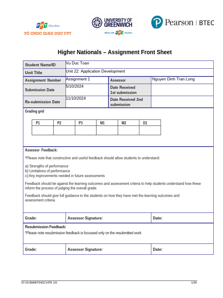 Assignment 1 Frontsheet - 7436 | PDF | Scrum (Software Development) | Résumé