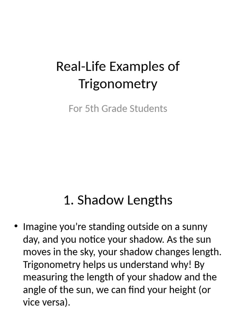 Trigonometry in Everyday Life for Kids | PDF