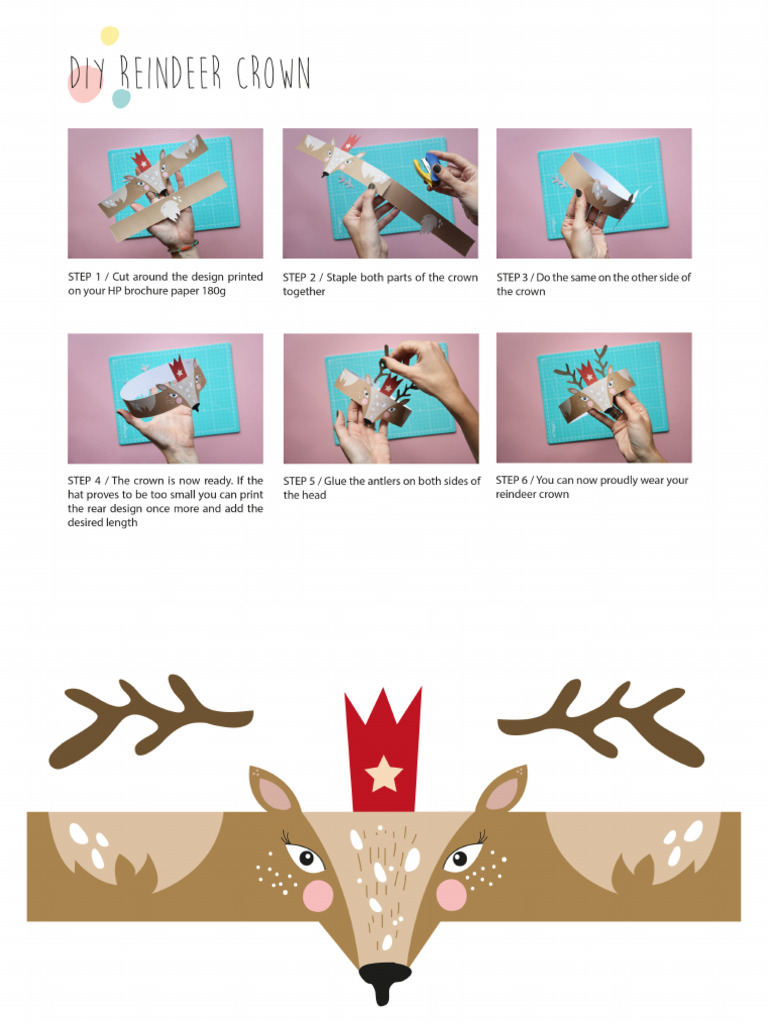 Reindeer Crowns Crafts English | PDF