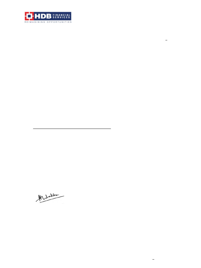 HDB Relieving Letter for Valluri Praveen Kumar | PDF