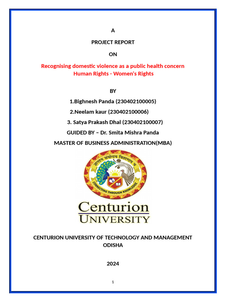 gender project final | PDF | Violence | Domestic Violence