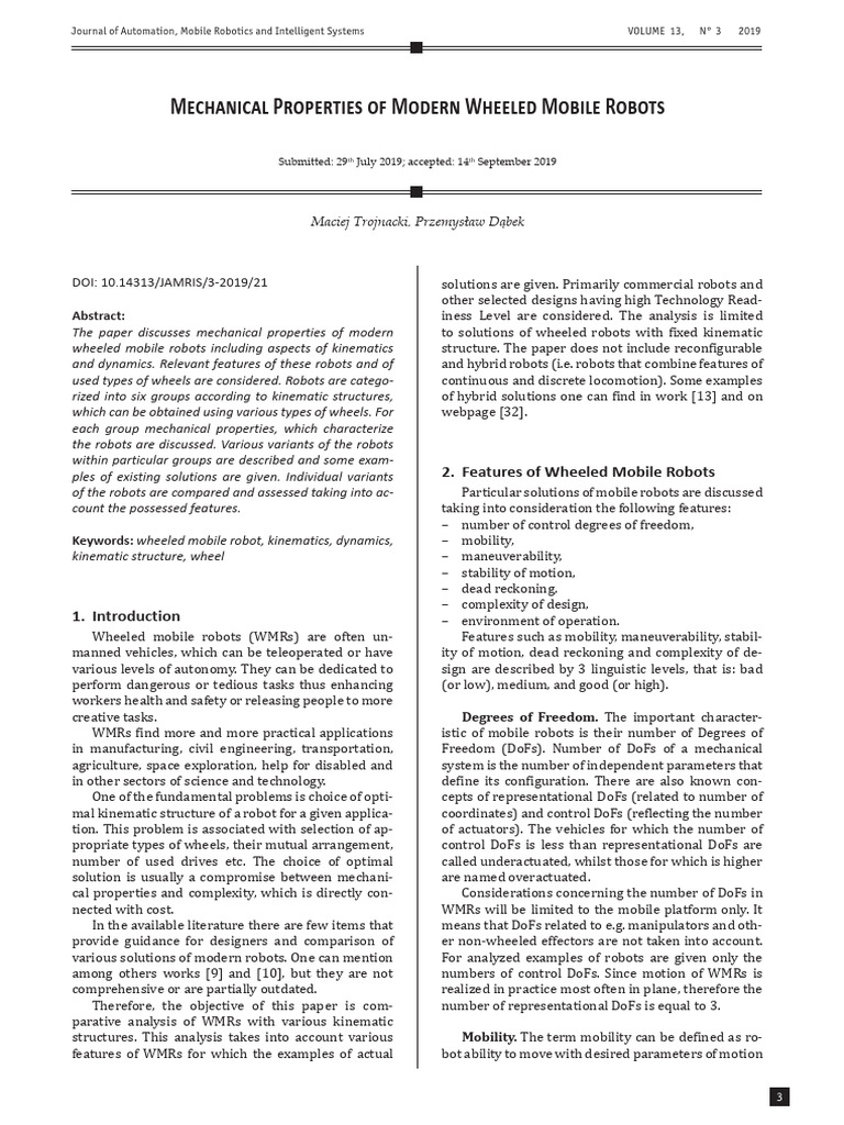 Modern Wheeled Mobile Robots | PDF | Rotation | Robotics