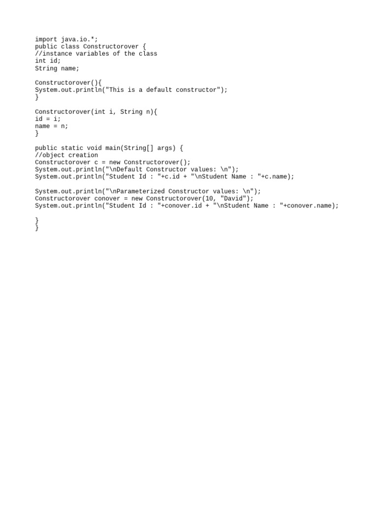 Java Constructor Example Code | PDF | Teaching Methods & Materials | Art