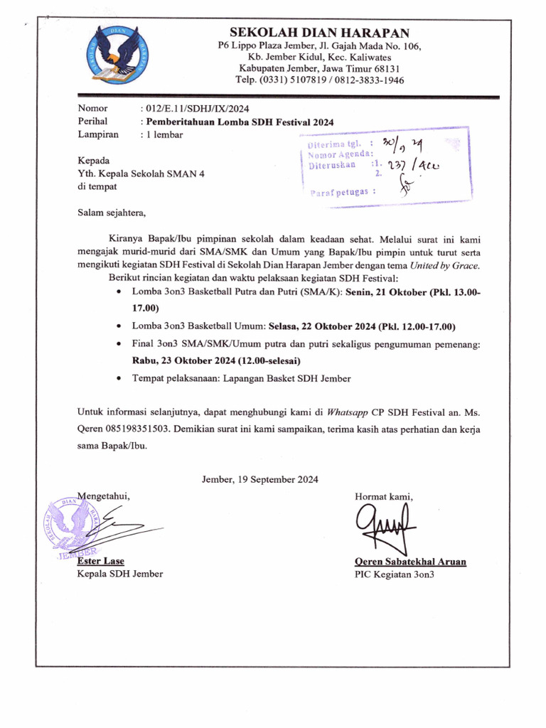 237 - 400 Sekolah Dian Harapan Jember Lomba SDH Festival 2024 | PDF