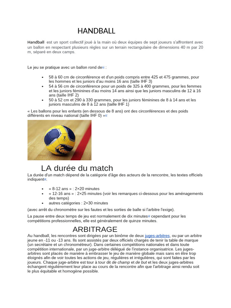 Guide complet sur le handball | PDF | Sports athlétiques | Football