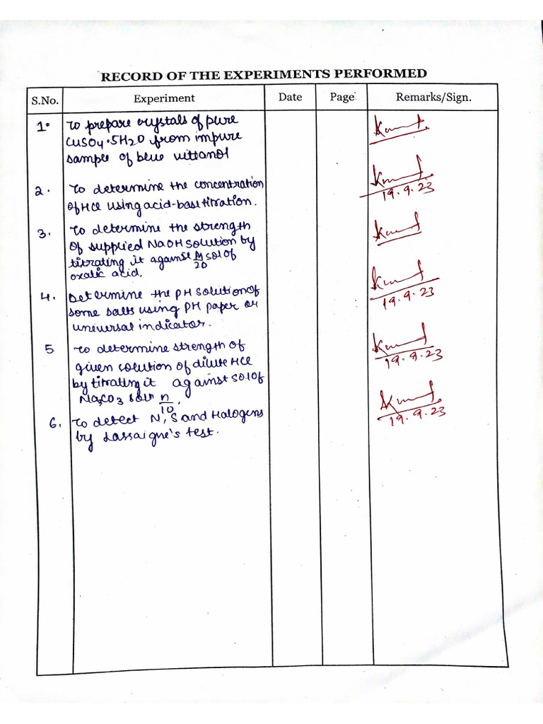 Practicals Chemistry | PDF