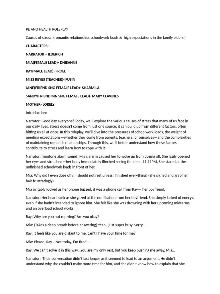 Pe-And-Health-Roleplay 2 | PDF