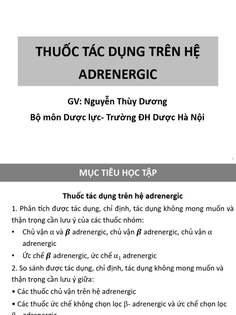 Tktv Thuốc Adrenergic | PDF