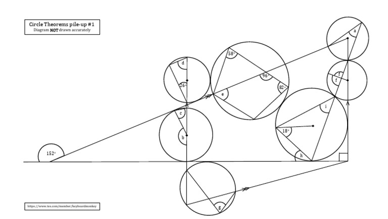 Circle Theorems Pile Up 1 | PDF