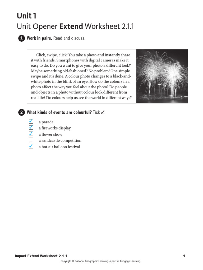 Owi Bre l02 U01 Ak Worksheet | PDF | Adverb | Color
