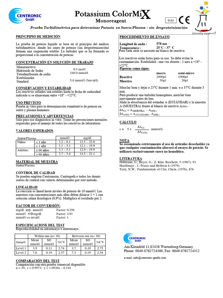 Inserto Potasio | PDF | Potasio | Química