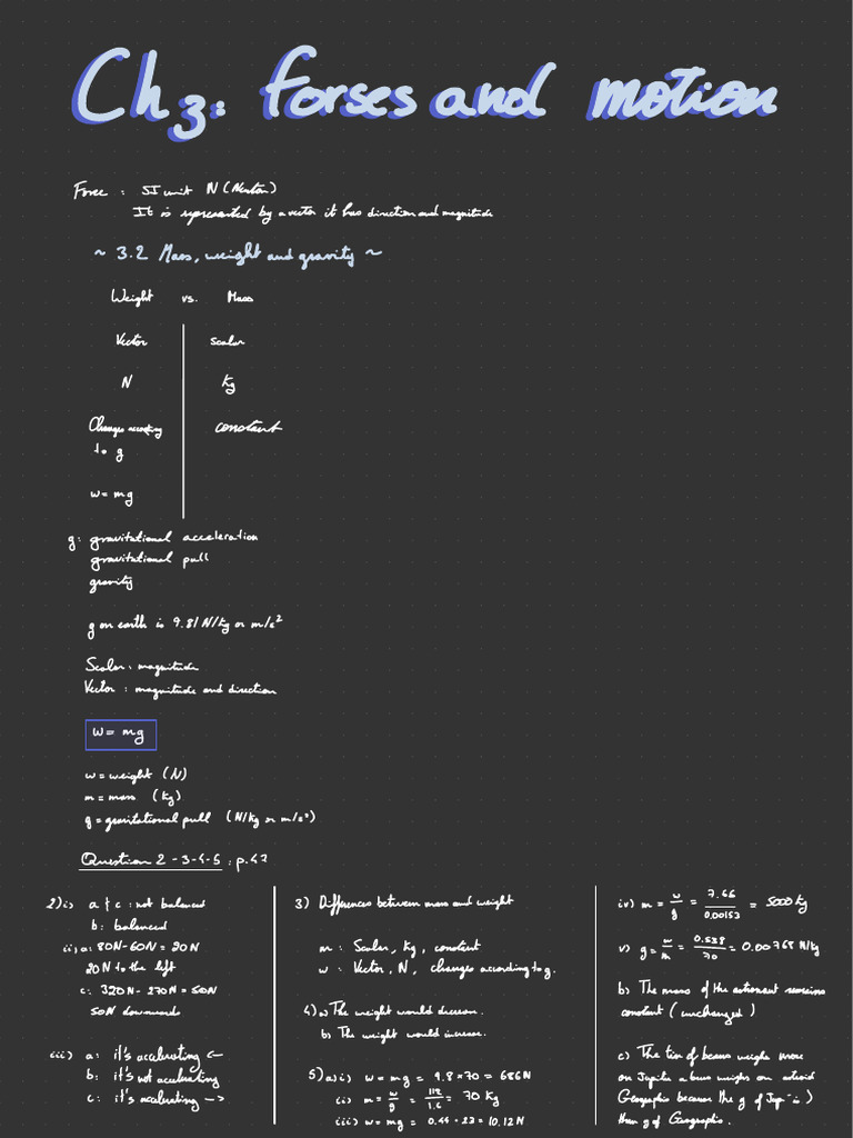 Ch3 - Forces and Motion | PDF | Weight | Force