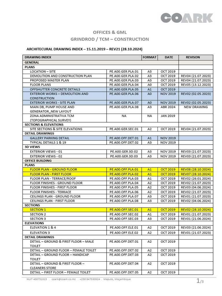 Architectural Drawing Index Overview | PDF | City Of Brisbane ...
