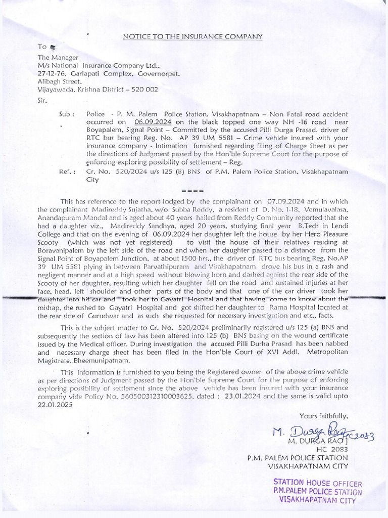 Insurance Company Letter - 0001 | PDF