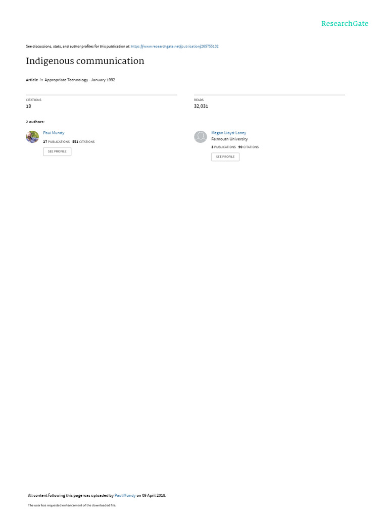 Indigenous Communication | PDF | Communication | Information