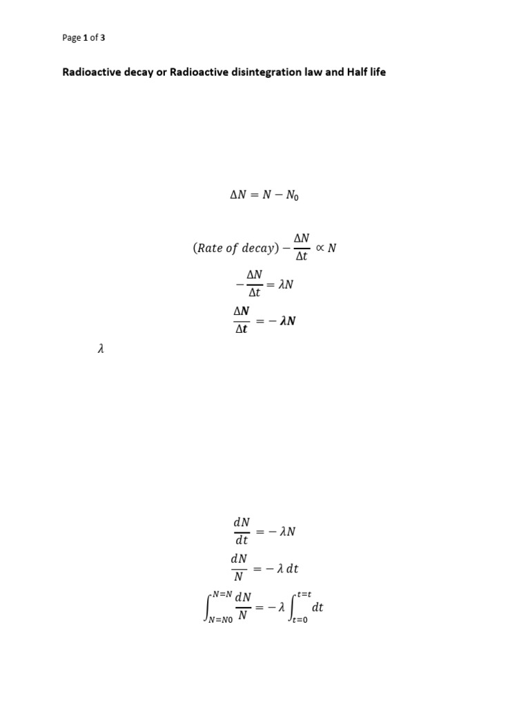 Radioactive Decay and Half Life | PDF | Radioactive Decay | Chemistry
