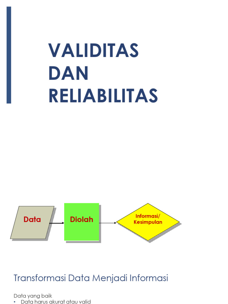 Validitas dan Reliabilitas Data Penelitian | PDF
