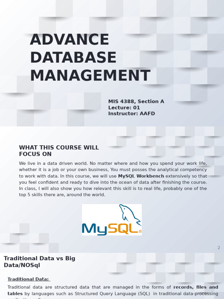 Lecture 01 - Quiz 01 - Midterm - Advdbmgmt - Elms | PDF | Databases | Boolean Data Type