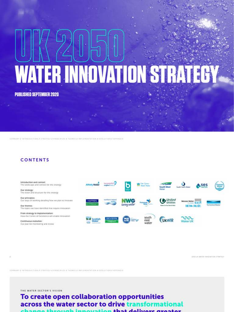 UK 2050 Water Innovation Strategy | PDF | Innovation | Entrepreneurship