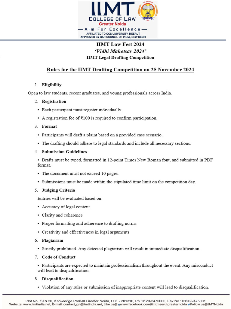 Drafting Competition Rules | PDF