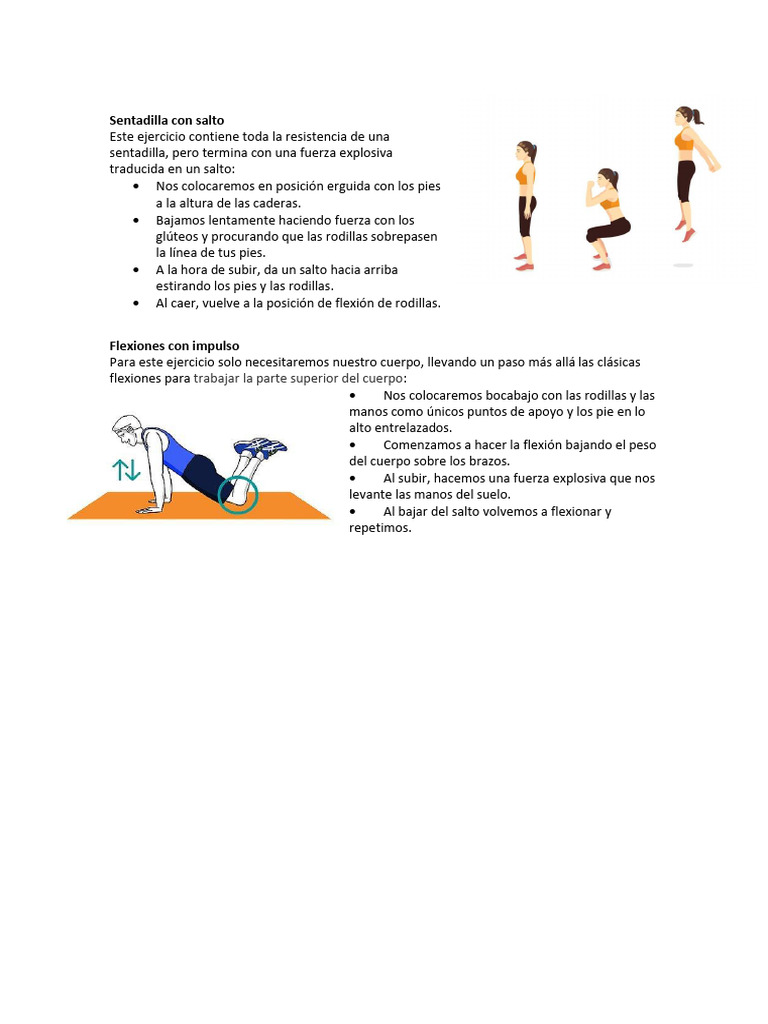 Explicación de Dos Ejercicios de Fuerza Explosiva | PDF